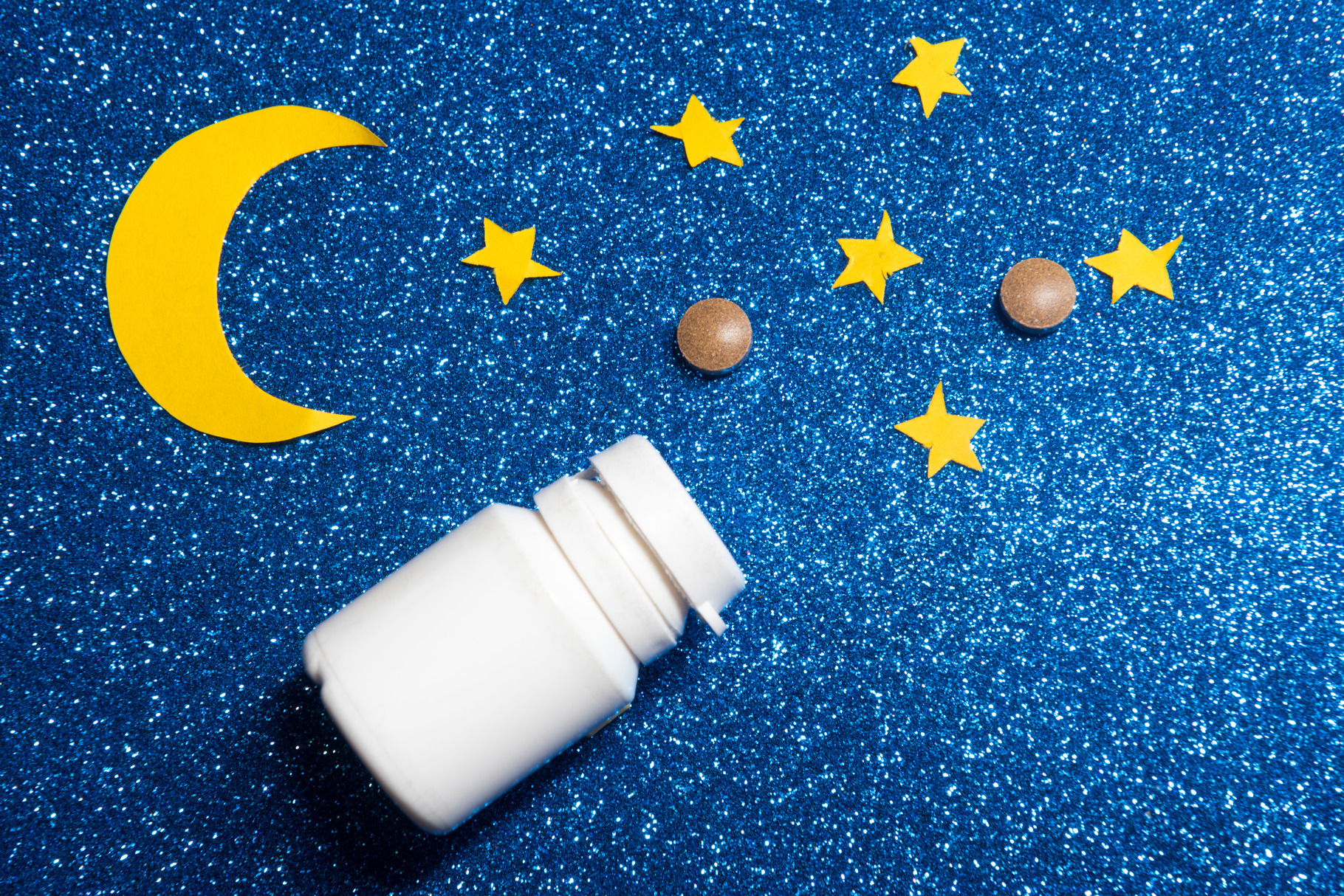 Sky with moon and stars and sleeping featuring sleeping, pills, and ...