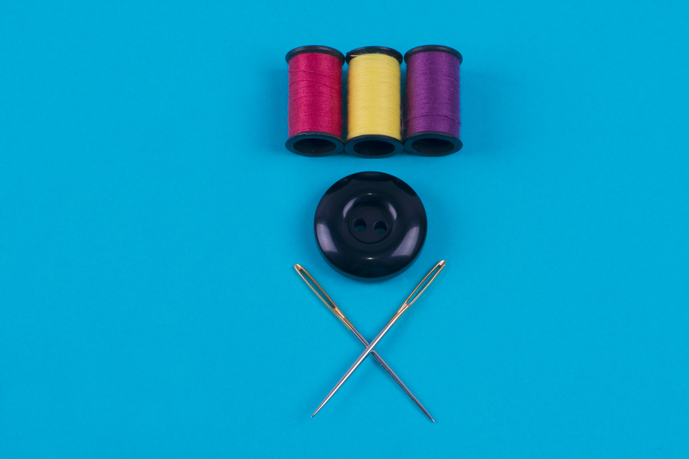 Button with needle and thread colors | Beauty & Fashion Stock Photos ...