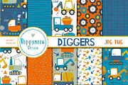 Diggers paper set, a Pattern Graphic by Poppymoondesign
