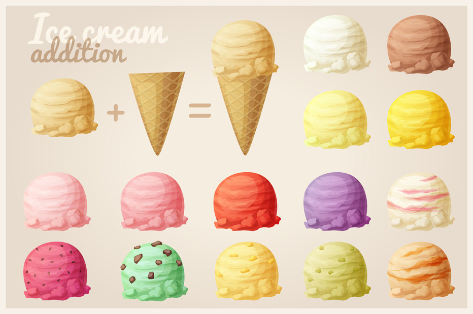 Ice-cream Addition Constructor, an Object Graphic by Ann-zabella