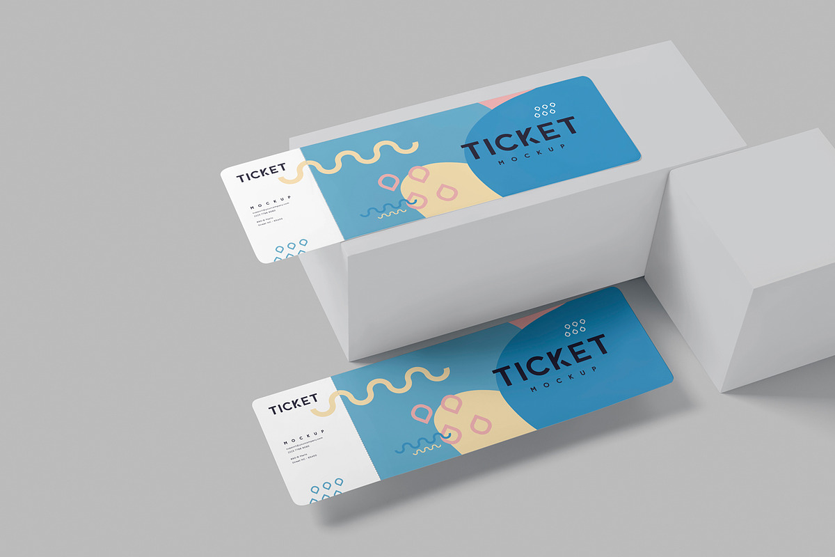 Ticket Mockup Set, a Product Mockup by DesignNeutrons