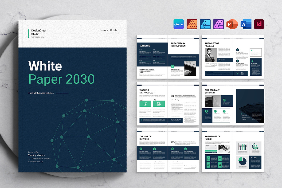 Business White Paper Template, a Brochure Template by DesignCrest