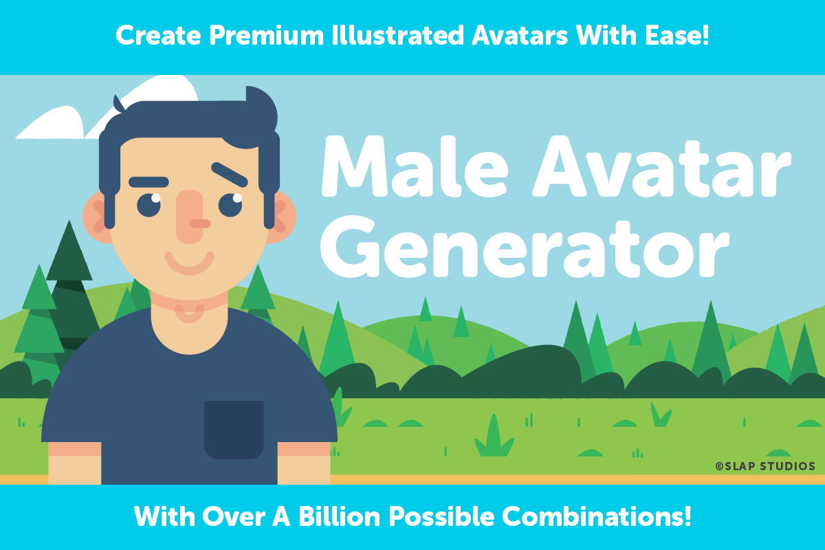Male Avatar Generator, an Illustration by Blue Cyclops Shop | Creative ...