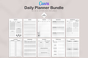 Canva Daily Planner Bundle, a Stationery Template by MaxSimplify