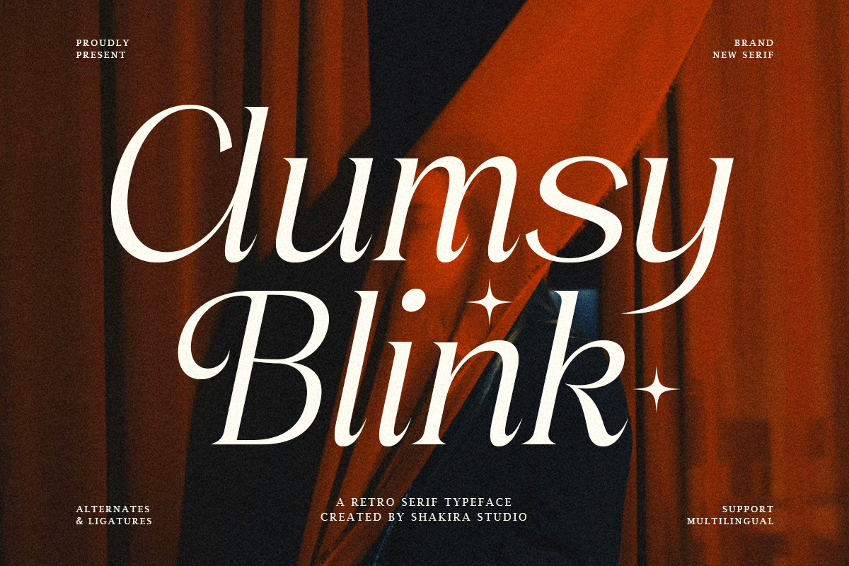 Clumsy Blink - Retro Serif Font, a Serif Font by Shakira Studio