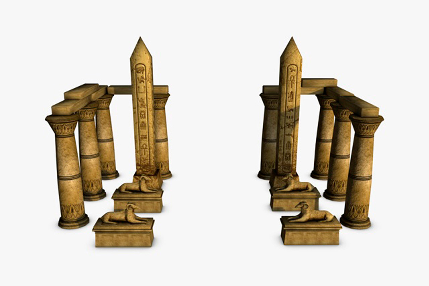 Egyptian temple elements collection, an Architecture 3D Model by ...