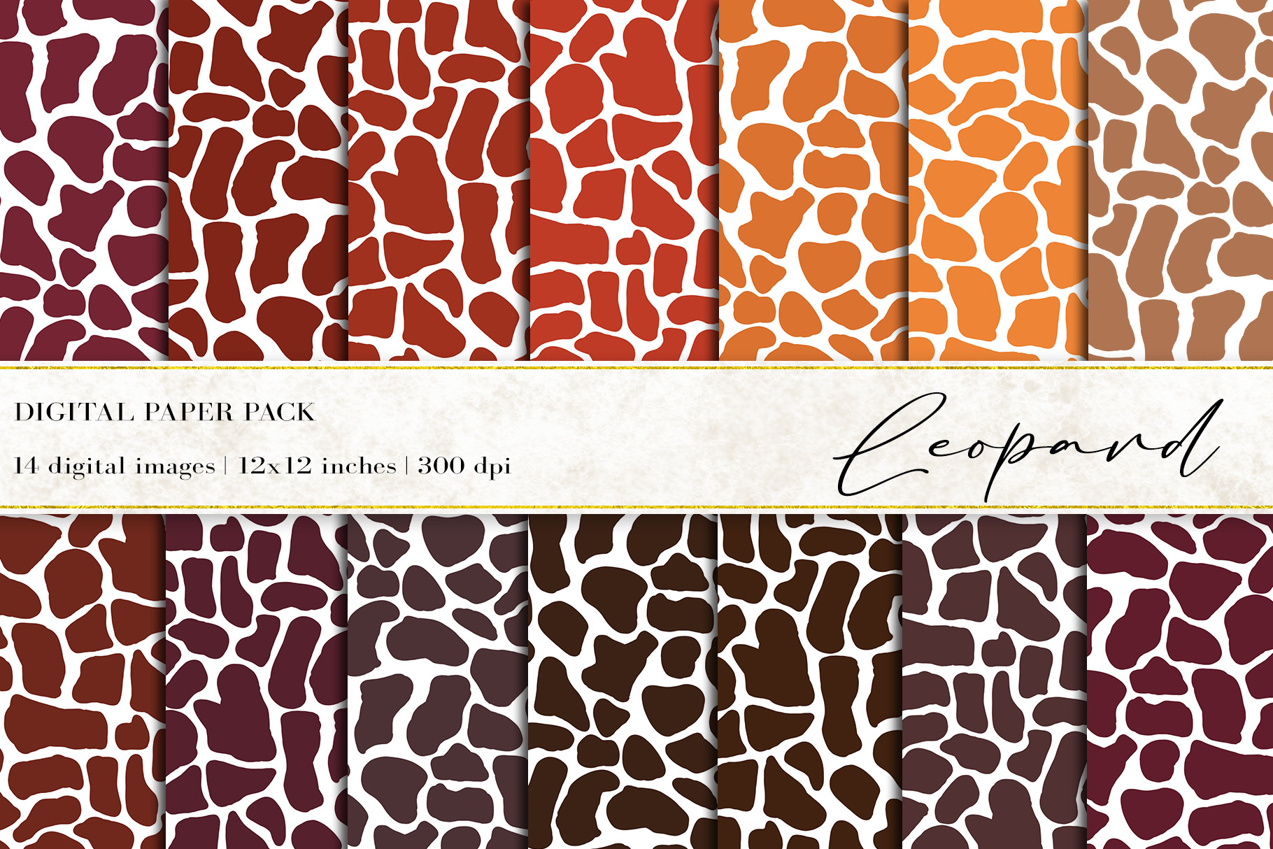 Leopard Digital Papers, a Texture Graphic by BonaDesigns