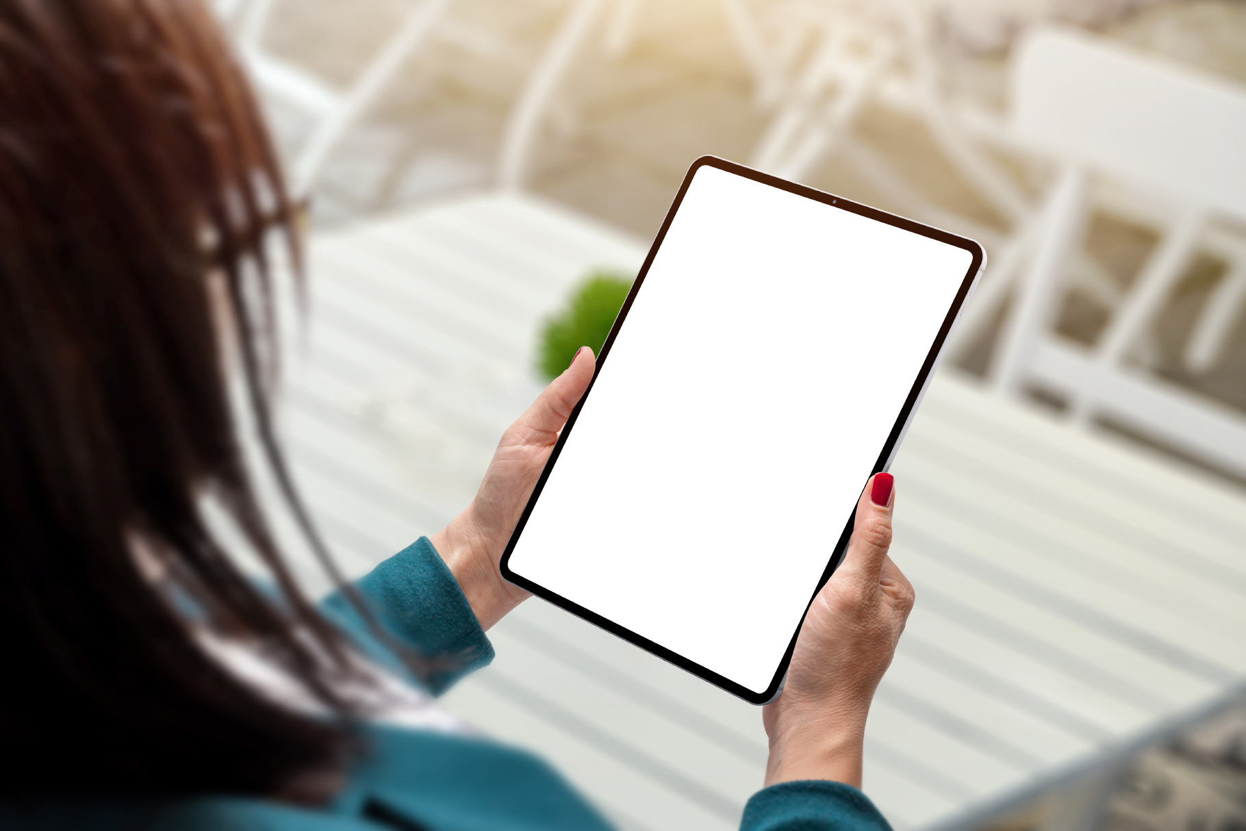 iPad Pro mockup in woman hands, an iPad Mockup by RSplaneta
