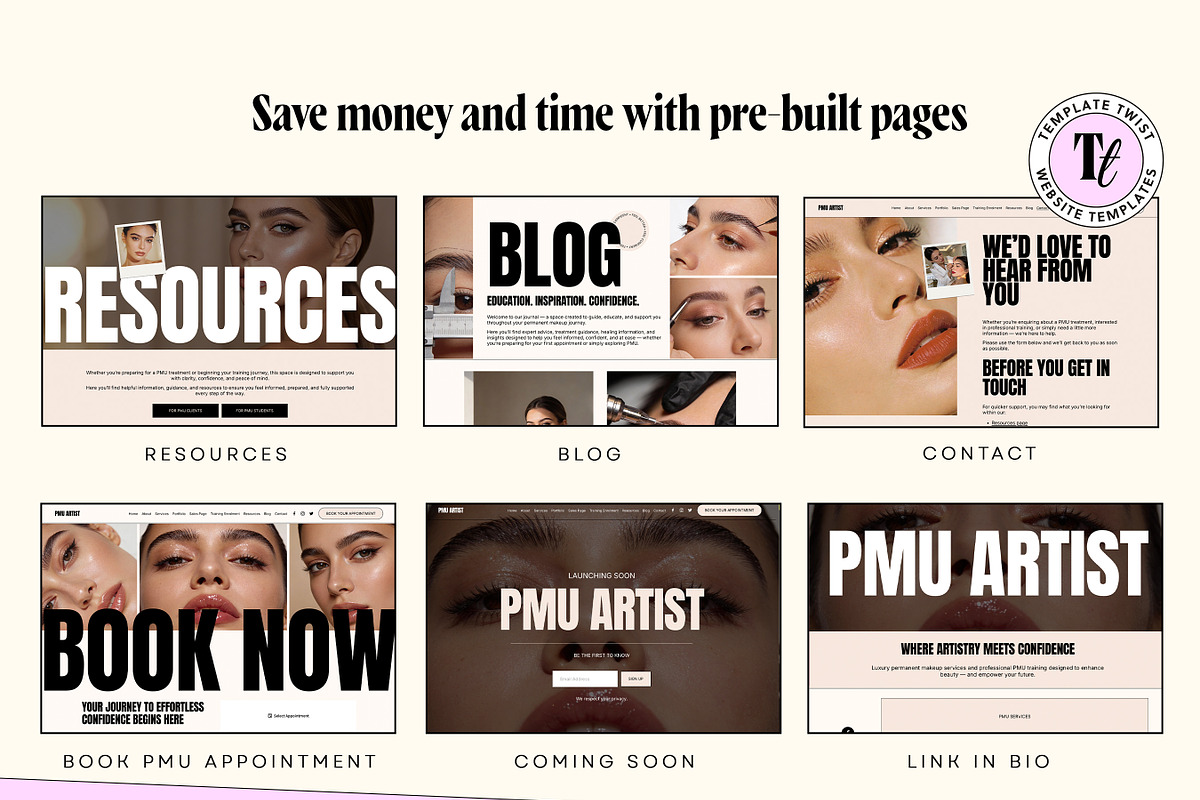 PMU Artist Website Template, a Squarespace Template by Template Twist Shop