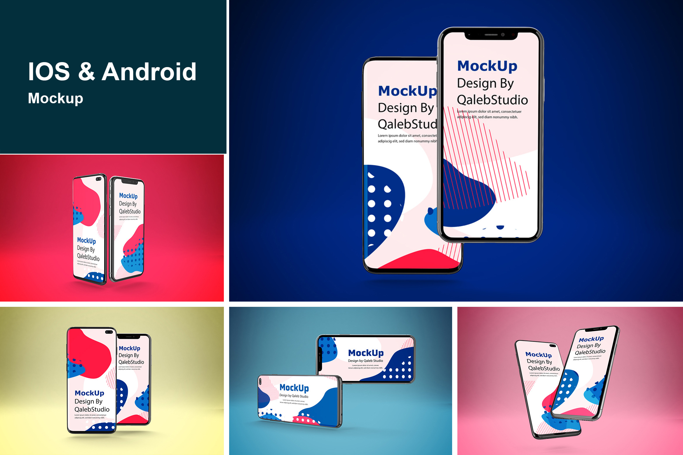 IOS & Android MockUp, an iPhone Mockup by Qaleb Studio