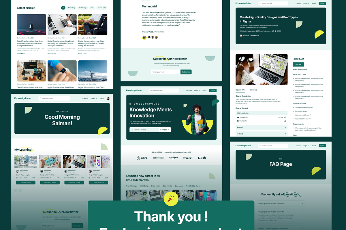 Elearning Website UI Kits, an UI Kit Template by Ahmed Rubel