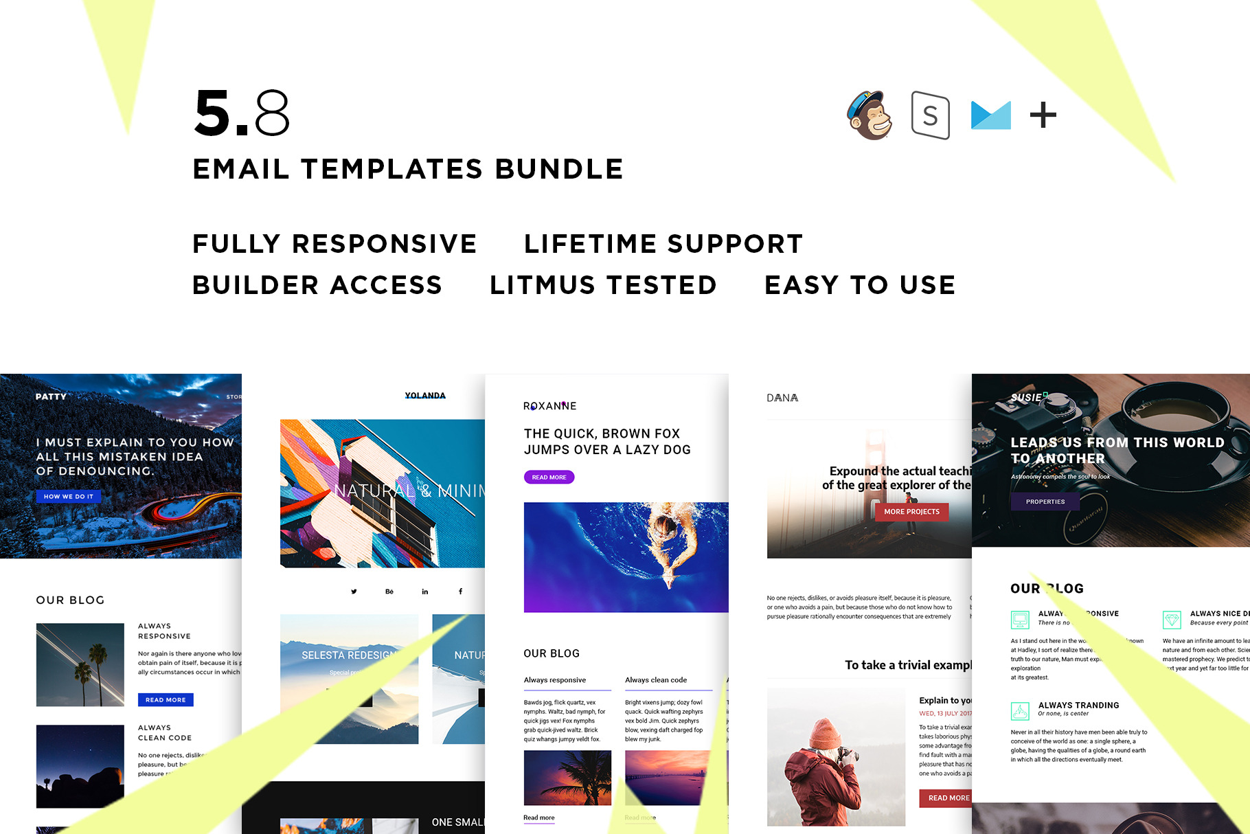 5 Email templates bundle VIII, an Email Template by ThemesCode