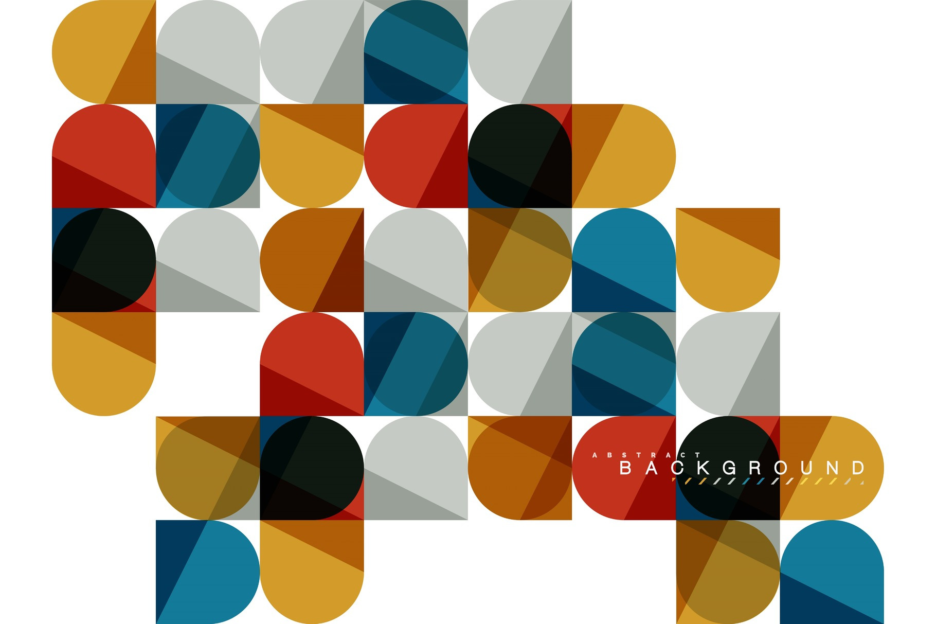 Round square geometric shapes on white, tile mosaic abstract background ...