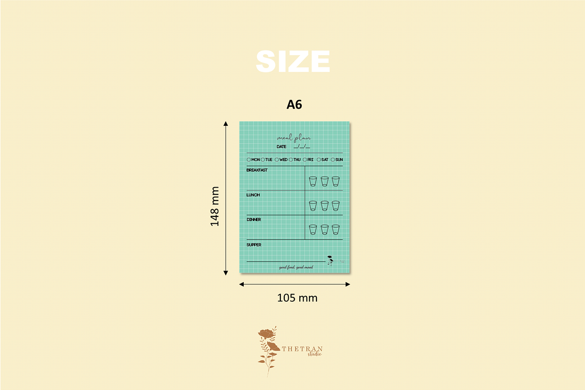 Mini Planner Study Template Digital, a Stationery Template by The Tran ...