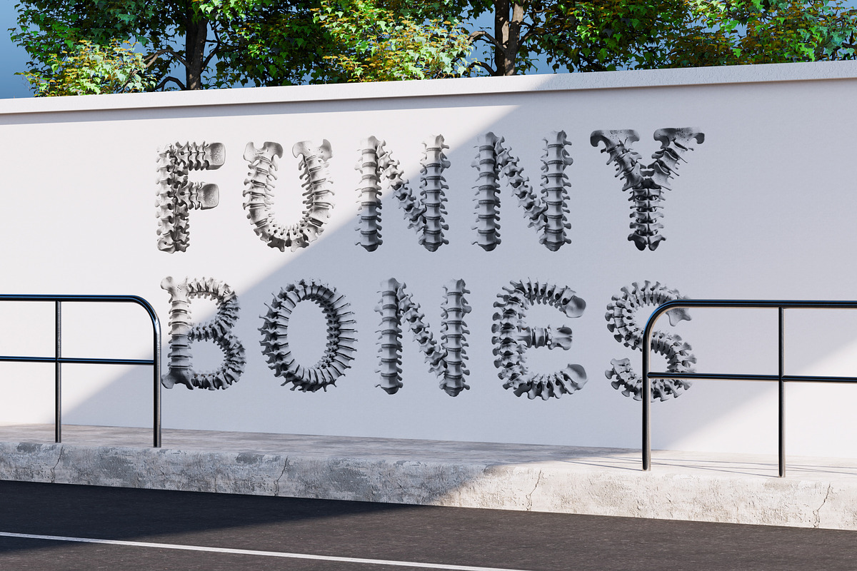 Bones 3D Font, a Font by Loudoun Design Co.