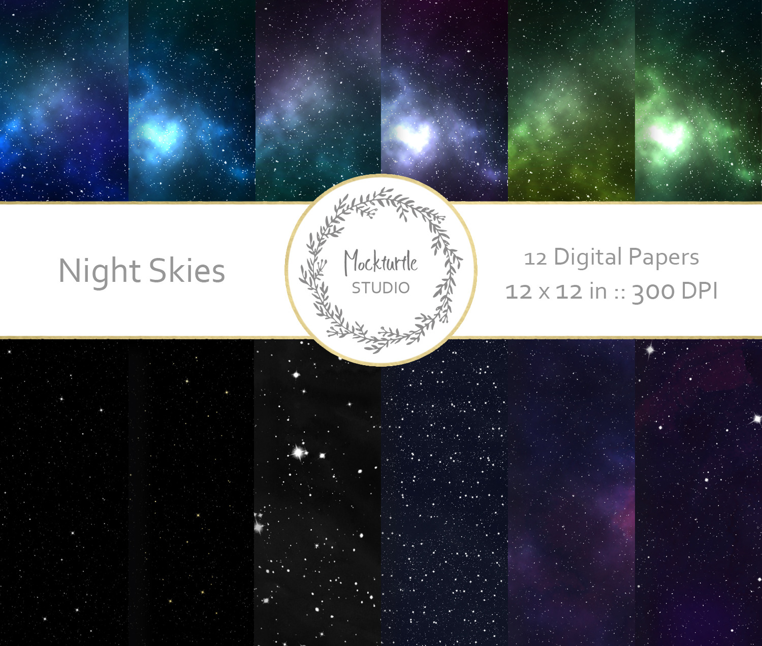 Star Digital Paper, a Texture Graphic by MockTurtleStudio