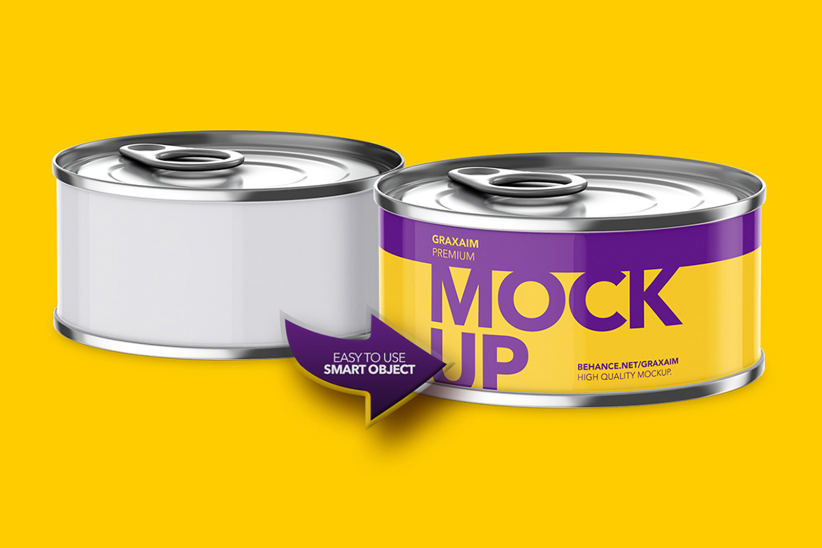 Fish Can Mockup - High Angle, a Packaging Mockup by Graxaim Mock-up
