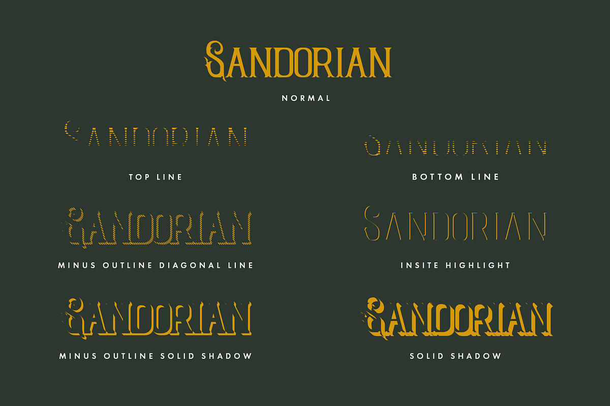 Sandorian Multi Layered Fonts, a Font by edukka