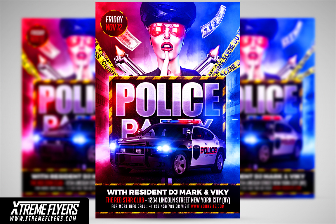 Police Party Flyer, a Flyer Template by XtremeFlyers