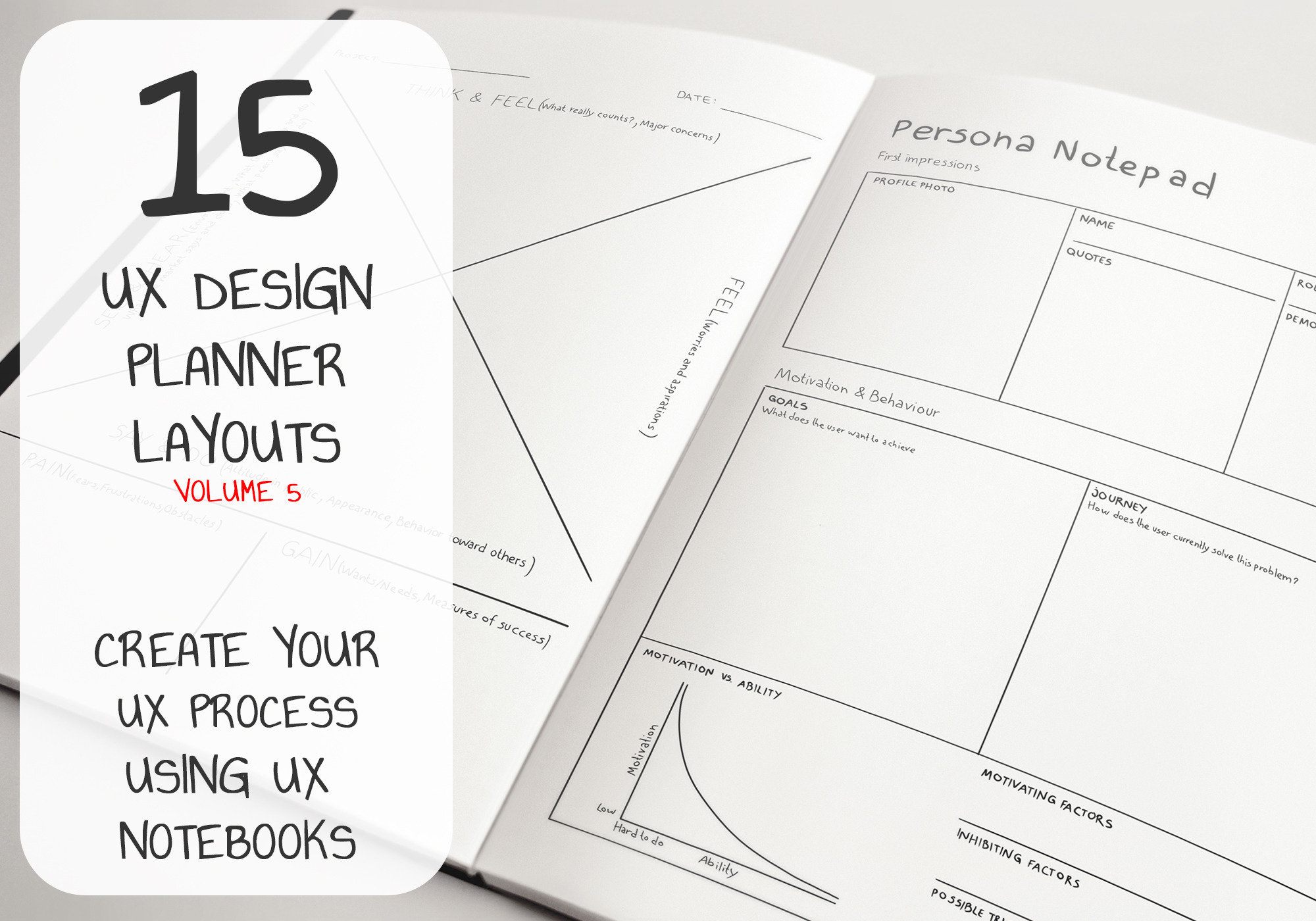 15 Hand Drawn UX Design Planners, a Graphic by Character
