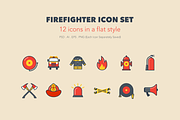 Firefighter Icon Set, an Icon by Anton