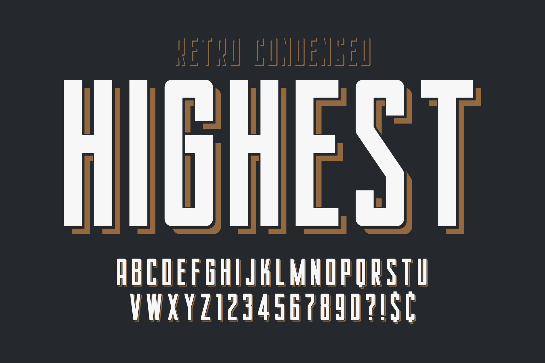 Condensed simple display font design, a Decorative Illustration by ...