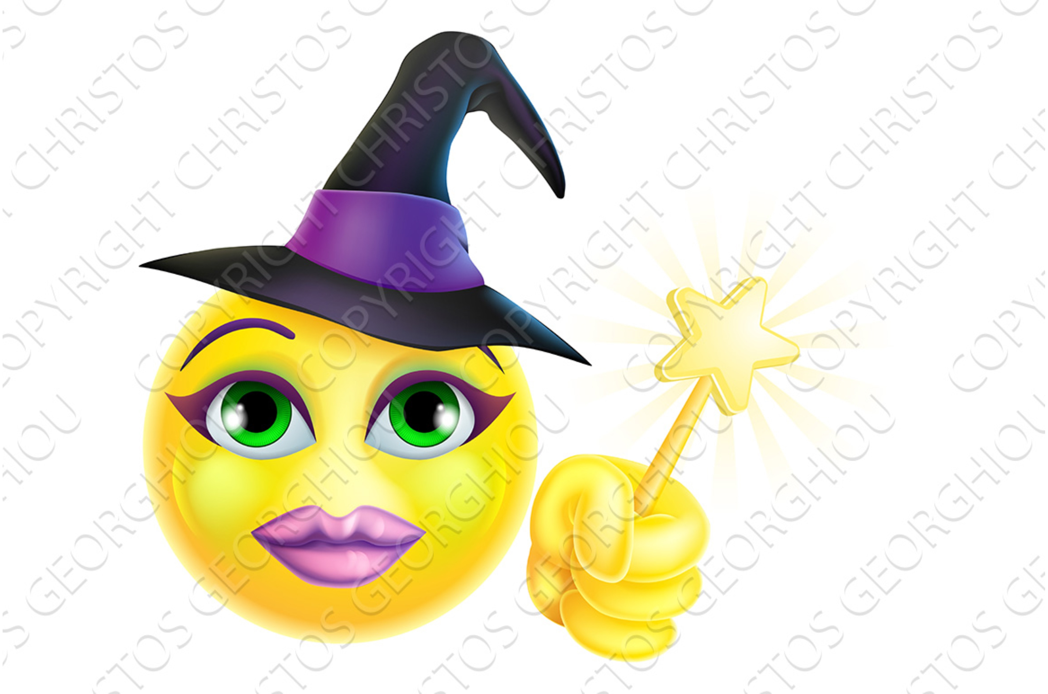 Witch Emoticon Face Emoji Cartoon, a Person Illustration by Christos ...