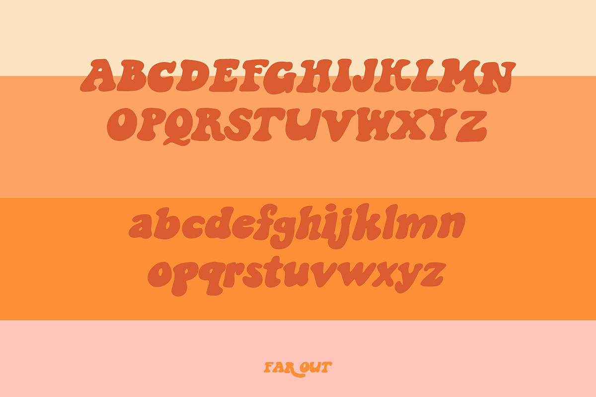 Far Out! - A Groovy Typeface, a Serif Font by Midnight Grim