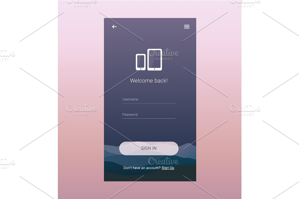 login screen ui design, an Illustration by vectorprro