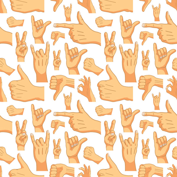 Common cartoon hand signs, a Pattern Graphic by BestPics