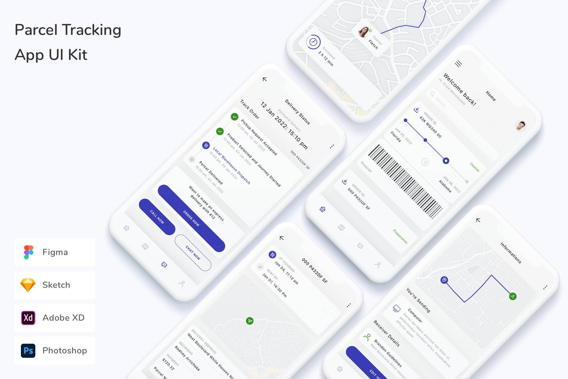 Parcel Tracking App UI Kit, an UI Kit Template by Betush