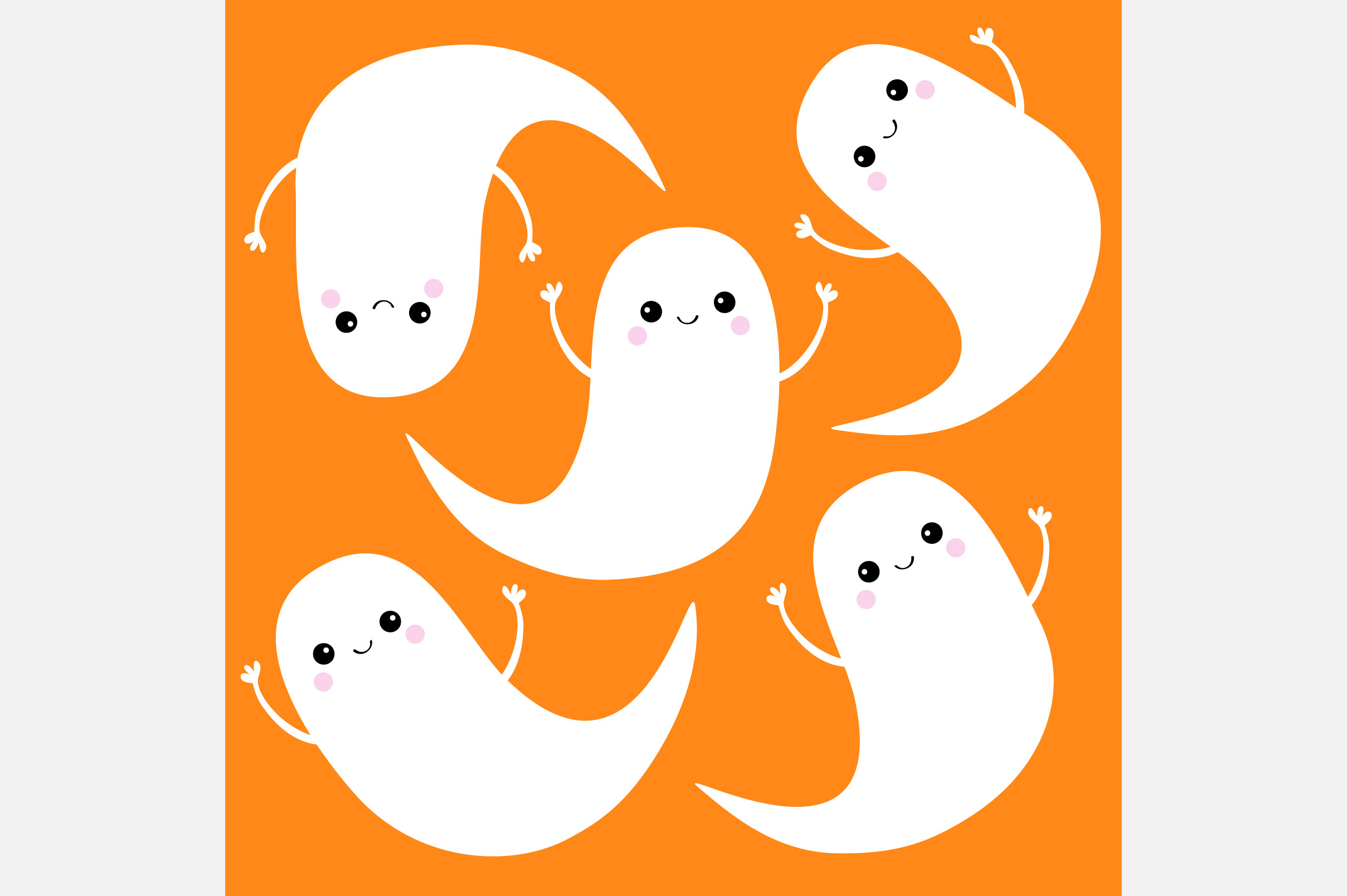 Flying ghost spirit set. Halloween | Decorative Illustrations ...