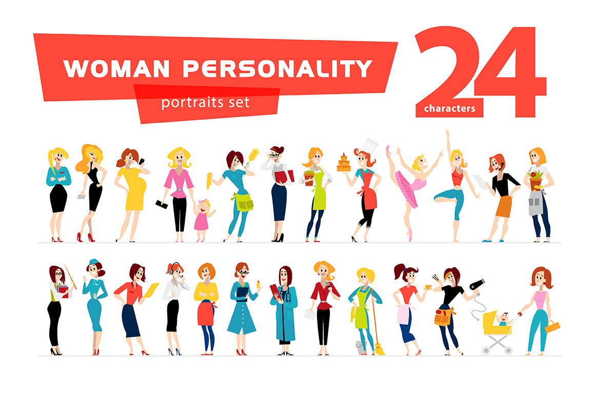 60 profession portraits | Creative Market