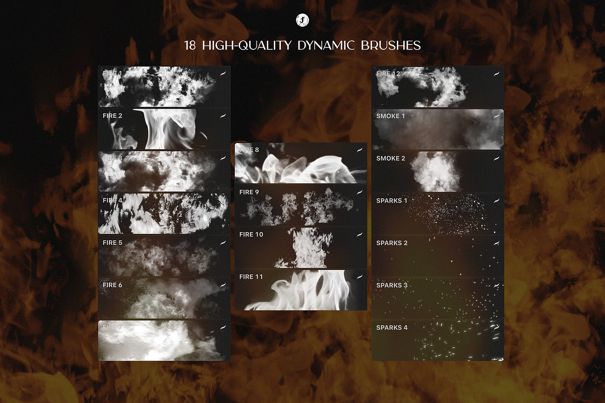 Fire Procreate Brushes, a Brush Add-On by Freezerondigital