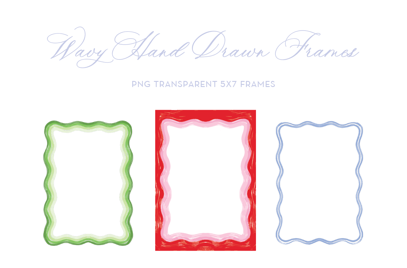 Hand Drawn Wavy PNG Frames, a Background Graphic by SarahOMaryDesigns ...