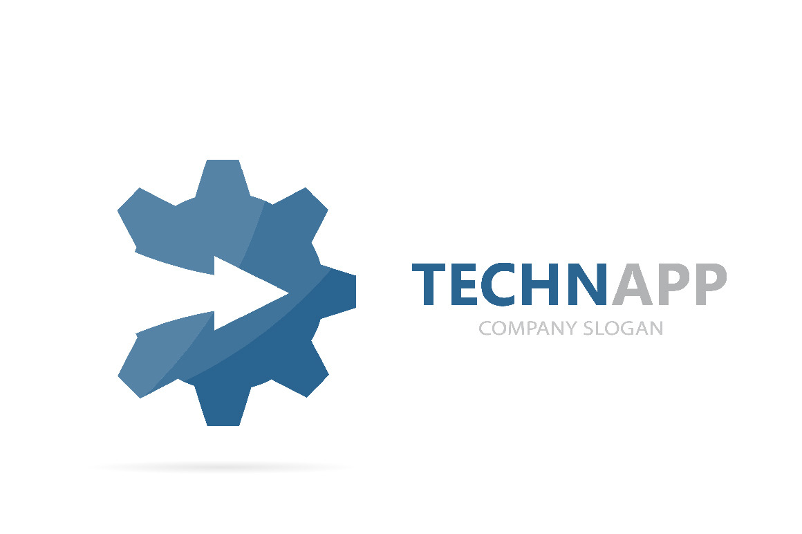Vector of gear and arrow up logo combination. Mechanic and growth ...