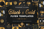 10 Black and Gold Flyers Bundle V2, a Flyer Template by ThatsDesign Art