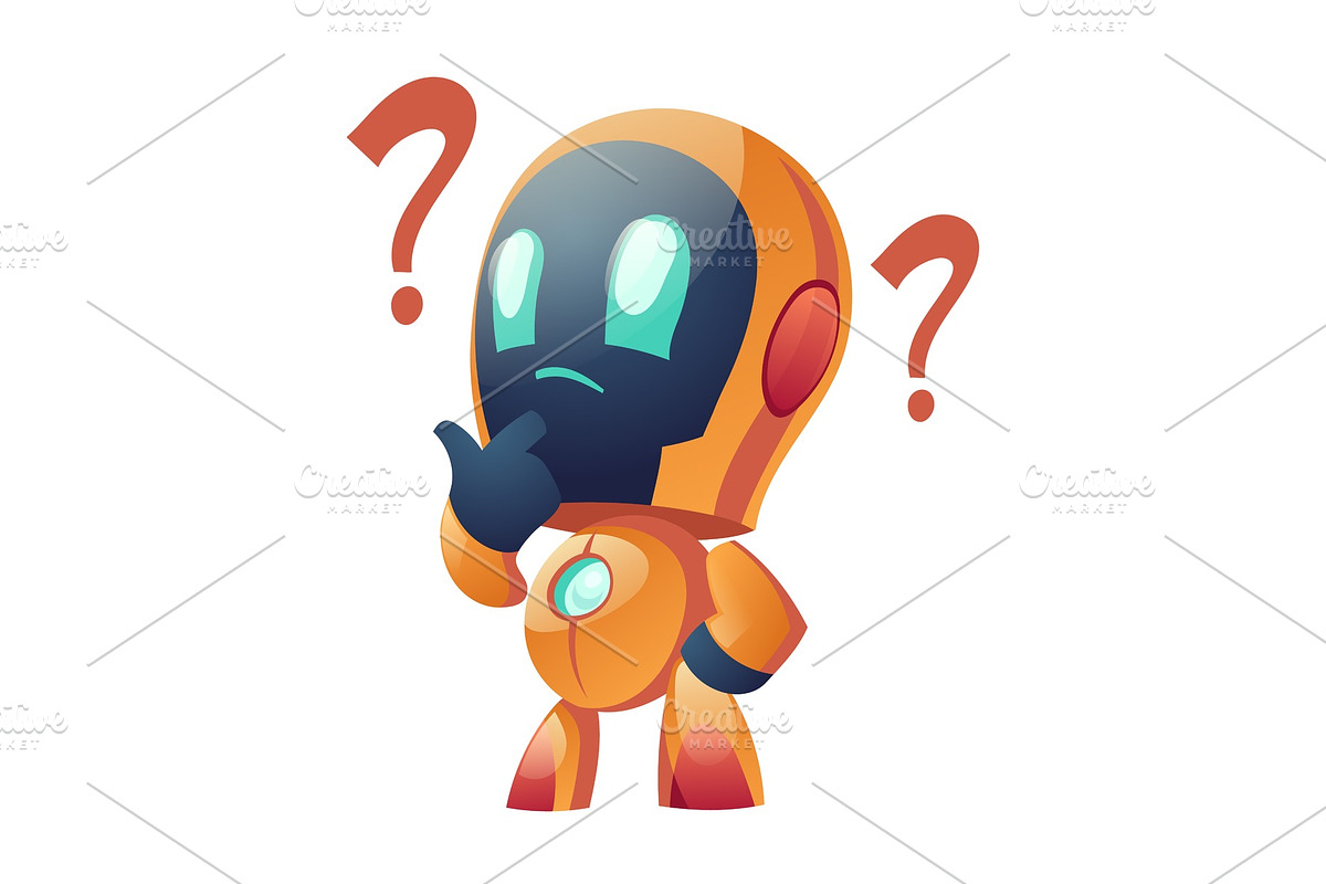 Chatbot with question marks, a Technology Illustration by art PVP - market