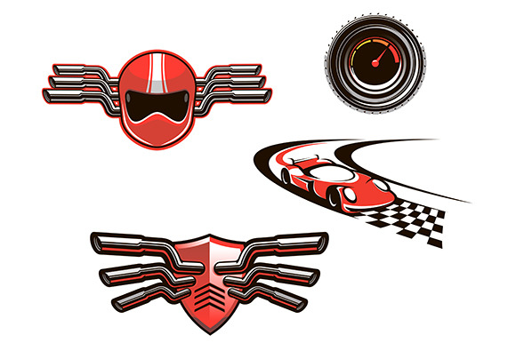 Elements and symbols of racing sport, a Graphic by Vector Tradition