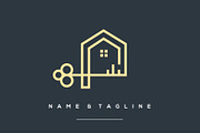 Key logo with a house, a Branding & Logo Template by idesign_4u