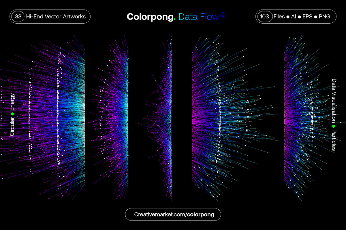 Data Flow - Vector Bundle, a Technology Illustration by Colorpong