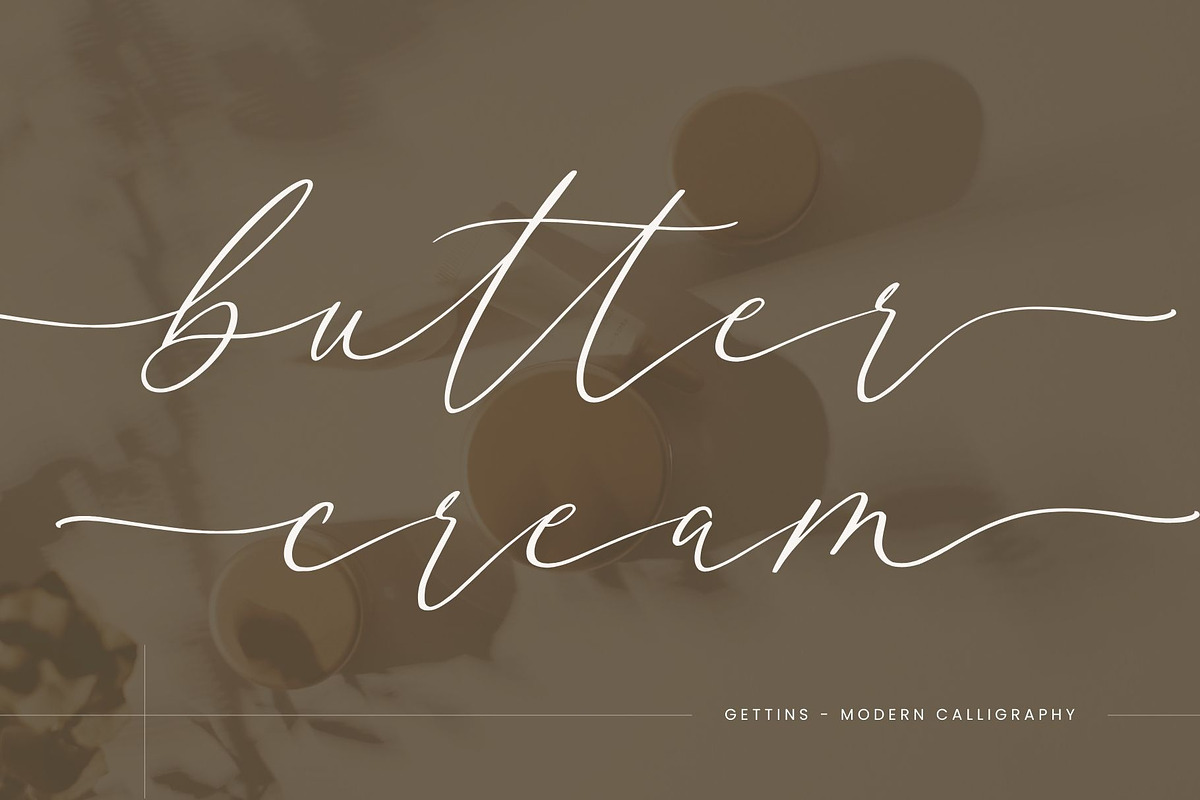 Gettins - Modern Calligraphy Script, a Script Font by Nirmana Visual