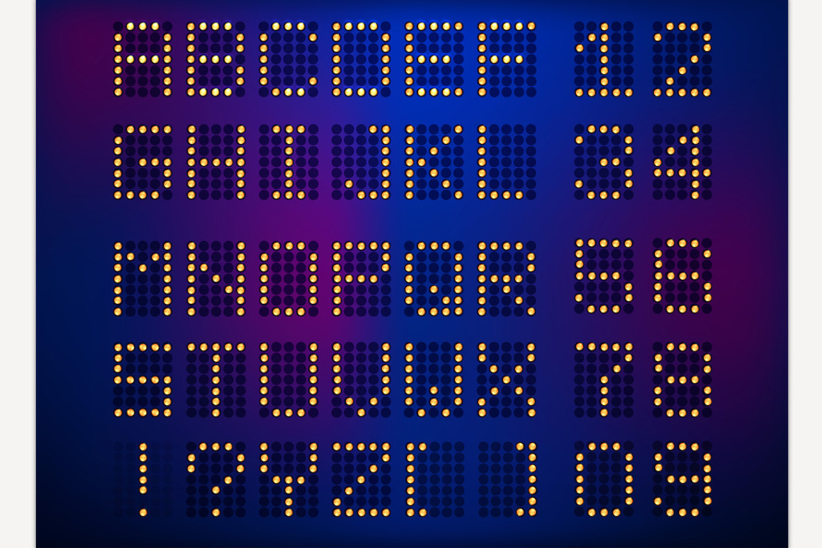 Digital Letters and Numerals, a Technology Illustration by Anna's Shop