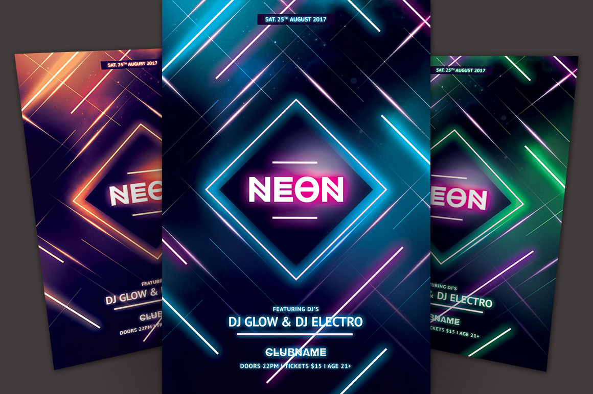 Neon Flyer, a Flyer Template by styleWish