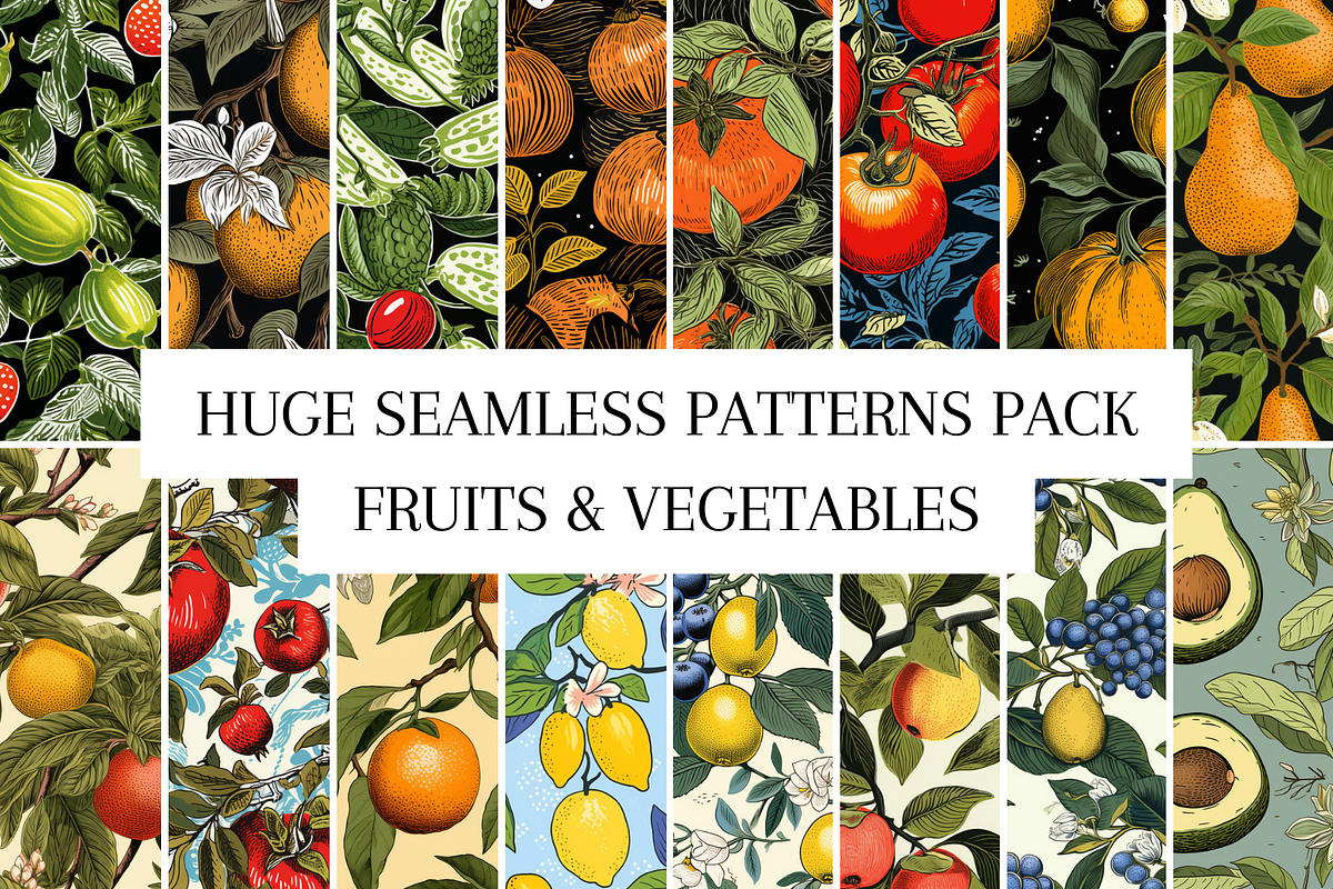 60+ Seamless patterns fruits, a Background Graphic by mkStudioLab