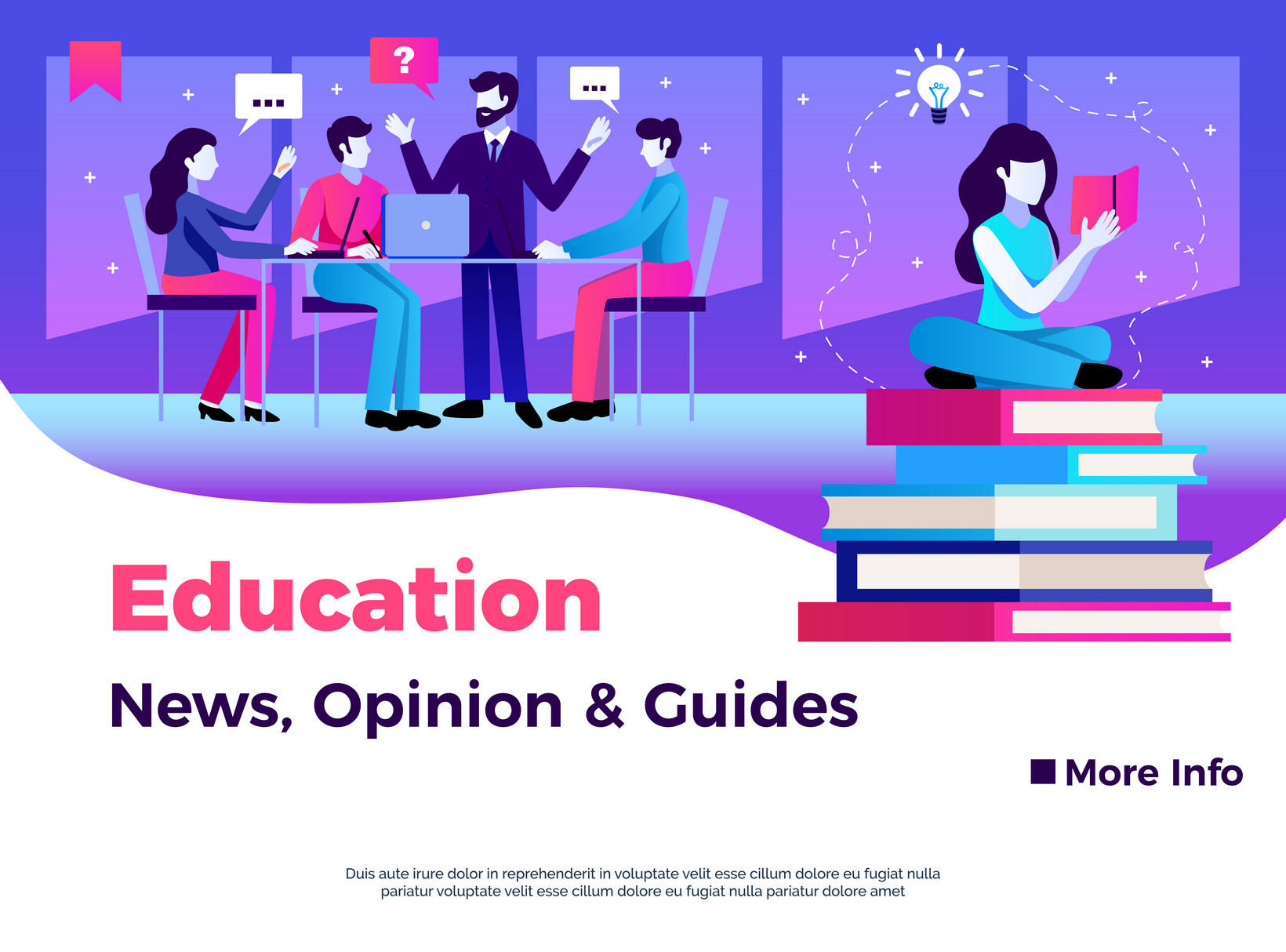 Education page design, a Decorative Illustration by Macrovector