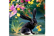 The black water rabbit is the symbol, an Animal Illustration by ...