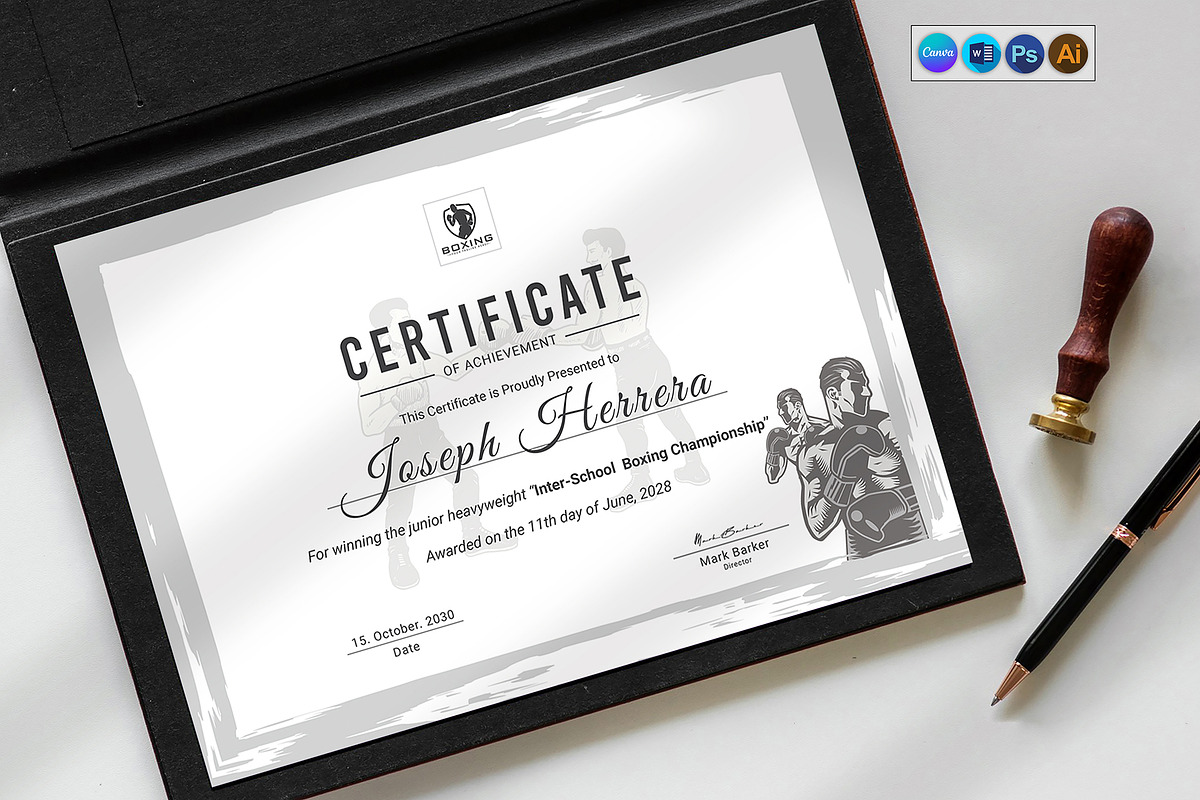 Canva Boxing Course Certificate