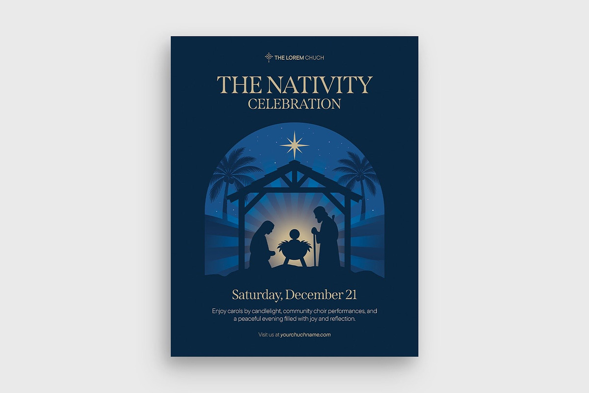 Christmas Nativity Flyer Template, a Flyer Template by BrandPacks