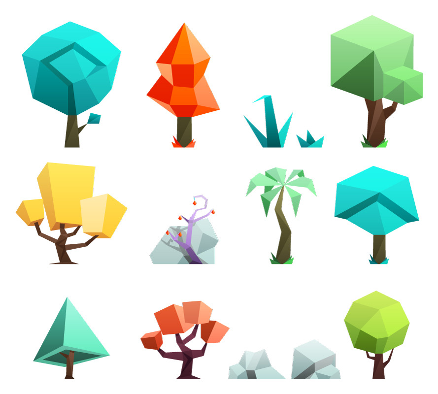 Low poly trees, an Icon by Meiluns shop